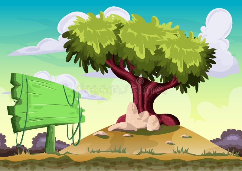 Cartoon Vector Landscape with Separated Layers Stock Vector ...