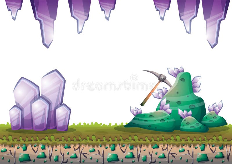 Cartoon Vector Mine Game Object with Separated Layers for Game and ...