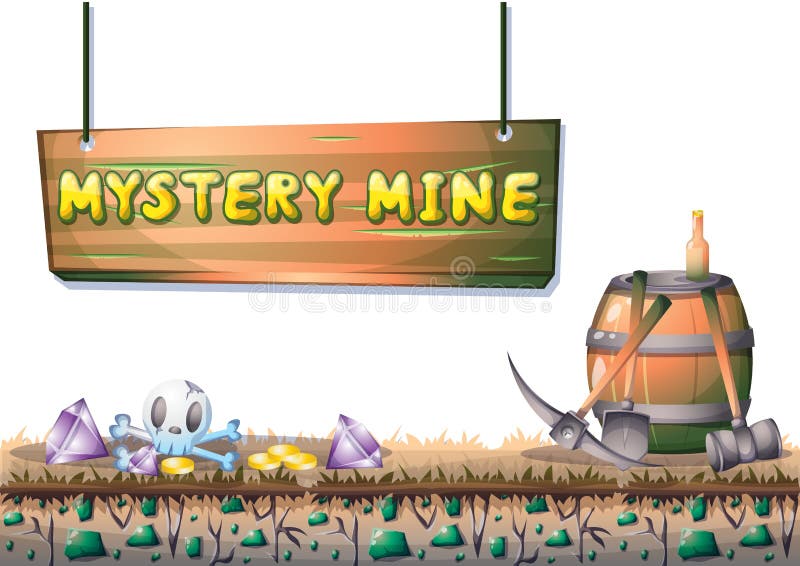 Cartoon Vector Mine Game Object with Separated Layers for Game and ...