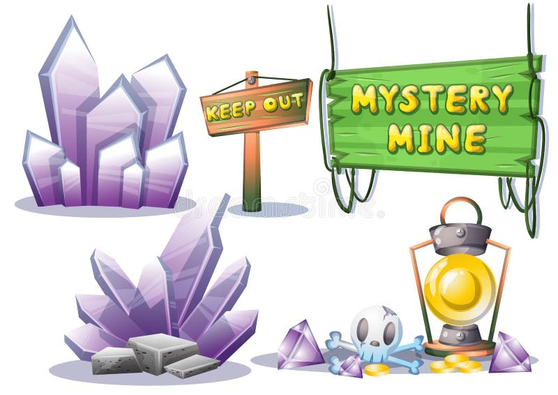 Cartoon Vector Mine Game Object with Separated Layers for Game and ...