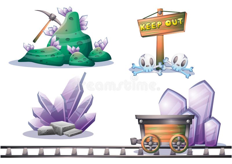 Cartoon Vector Mine Game Object with Separated Layers for Game and ...