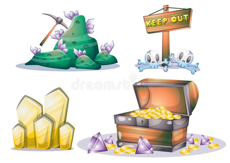 Cartoon Vector Mine Game Object with Separated Layers for Game and ...