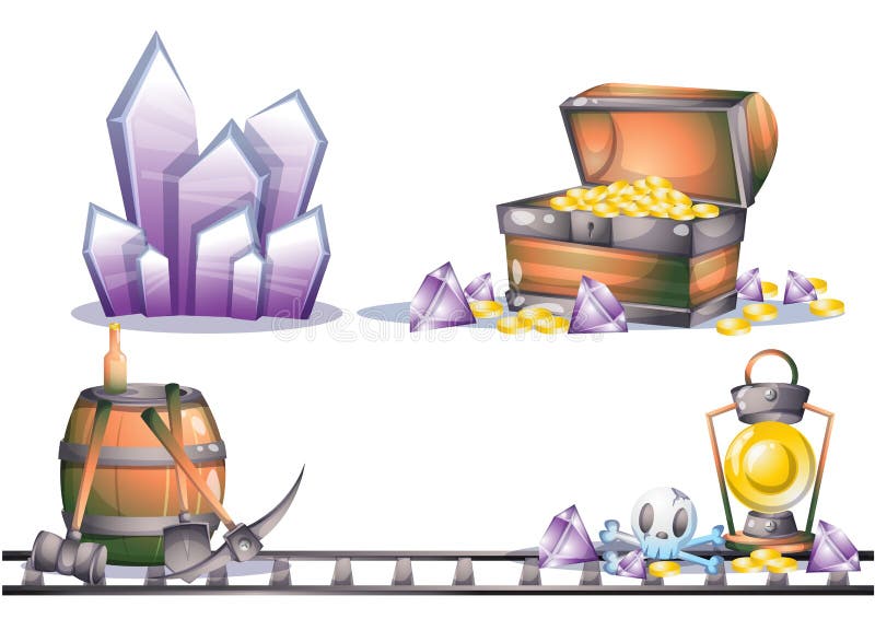 Cartoon Vector Mine Game Object with Separated Layers for Game and ...