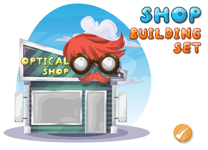 Cartoon Vector Optical Shop for Game and Animation Stock Vector ...