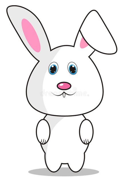 Cartoon Vector Rabbit Chubby Cute Stock Illustration - Illustration of ...