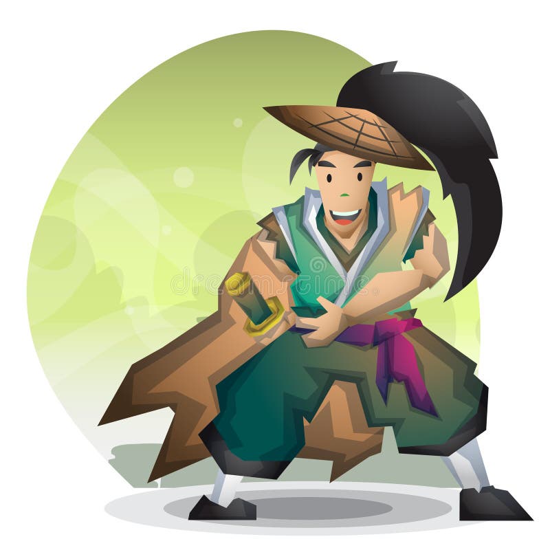 Cartoon Vector Samurai with Separated Layers for Game and Animation ...