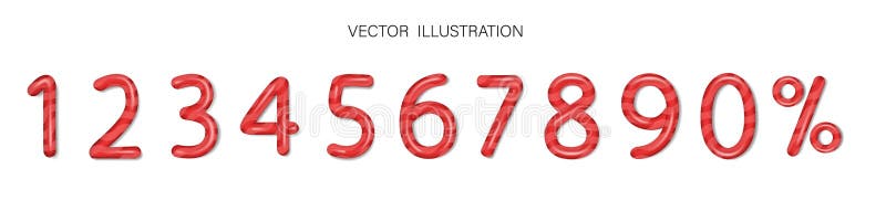 Cartoon Vector Set of 3d Red Numbers. Vector Illustration Stock Vector ... Cartoon Vector Set of 3d Red Numbers. Vector Illustration Stock Vector ...