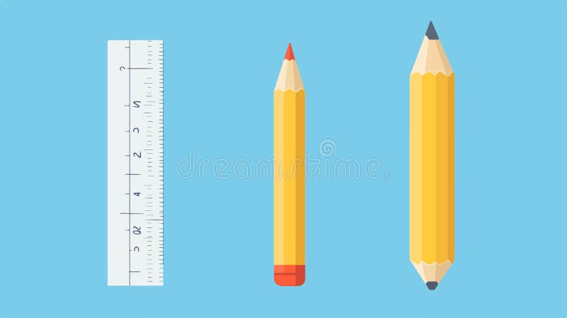 Cartoon Vector Sharpener Pencil Eraser Ruler for School Supplies Stock ...