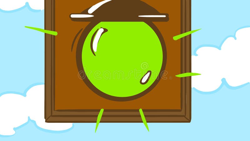 Cartoon Vector Sketch of Green Light of Traffic Light Against the ...