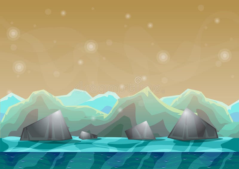 Cartoon Vector Space Landscape Background with Separated Layers Stock ...