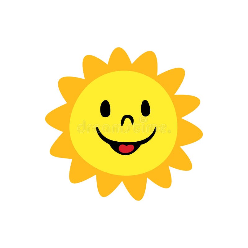 Cartoon Vector Sun. Adorable Colorful Sun Illustration Stock Vector ...