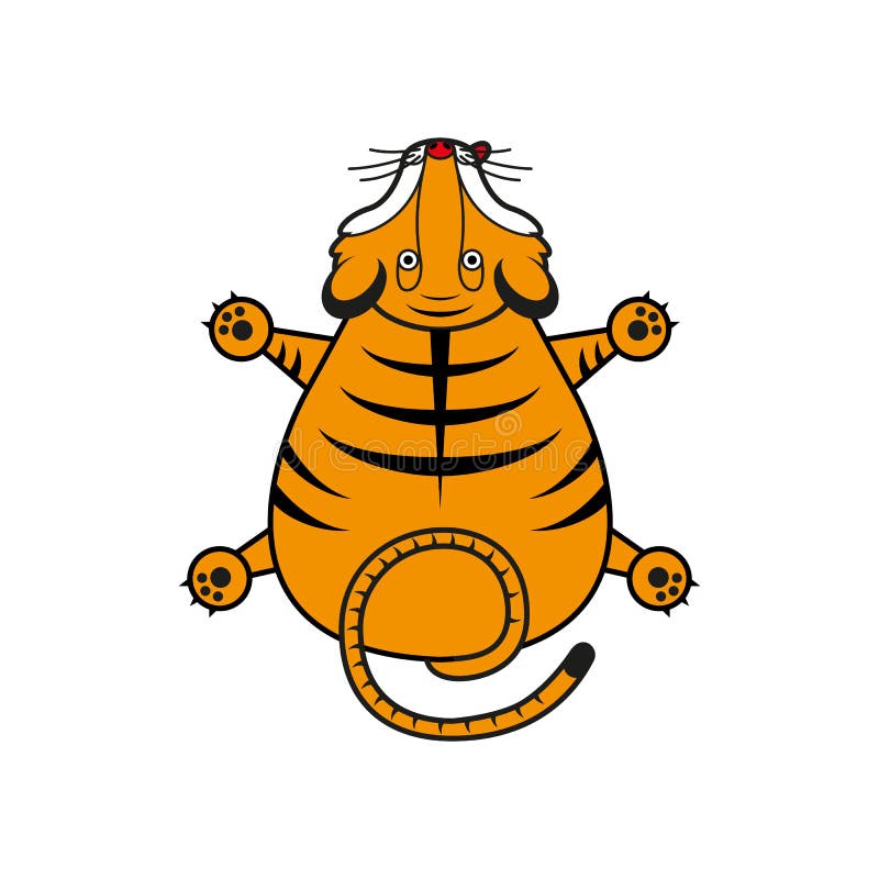 Cartoon Vector Tiger. Cub Top View. Stock Vector - Illustration of ...