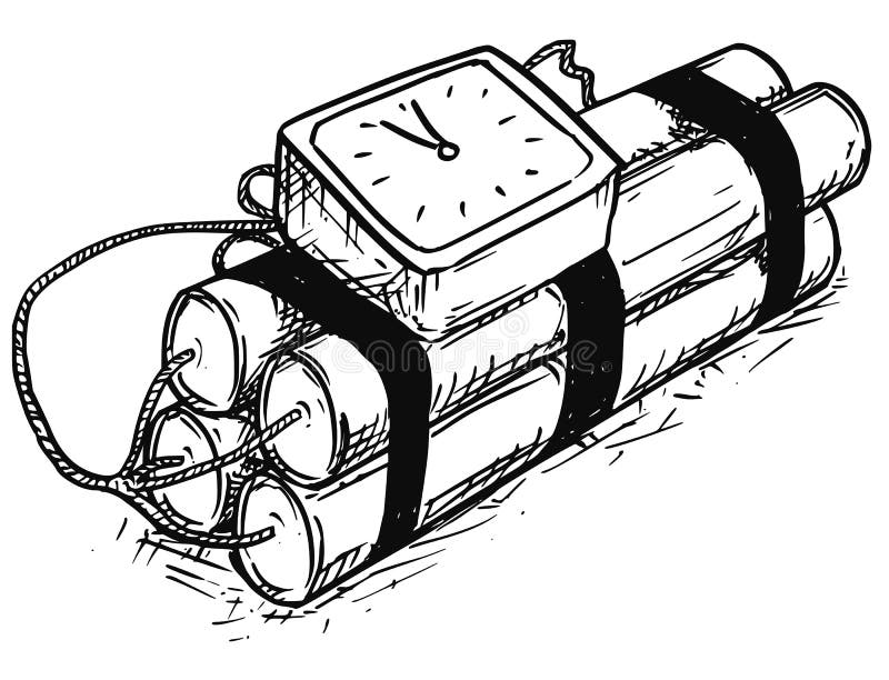 Cartoon Vector of Time Bomb with Analog Alarm Clock Stock Vector ...