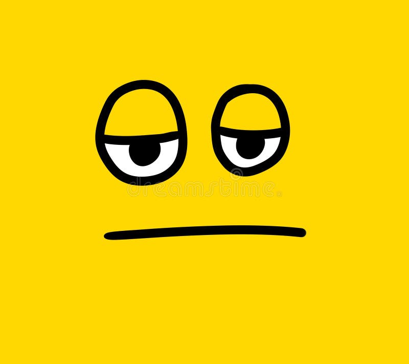 Yellow Bored Cartoon Emoticon Stock Illustration - Illustration of ...