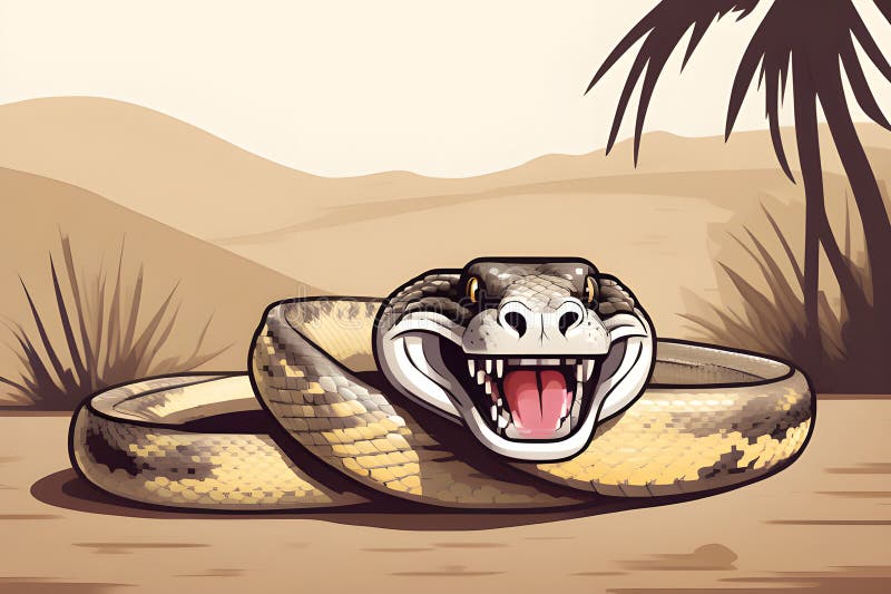 Cartoon of a Very Large Toothy Smiling Python with a Wide Smile. Python ...