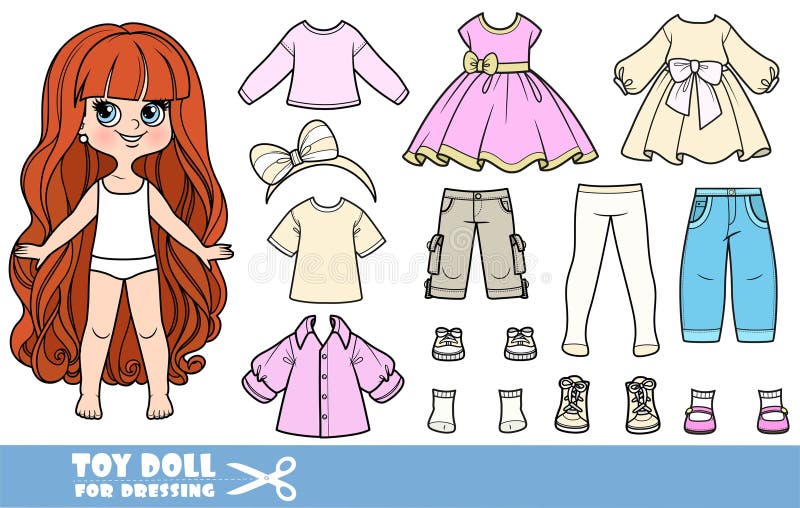 Cartoon Very Long Haired Girl and Clothes Separately - Spring and ...