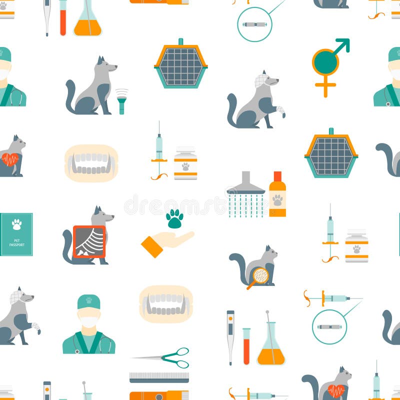 Set of Cartoon Veterinary Emoji Icons Isolated Stock Illustration ...