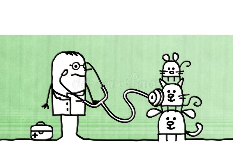 Set of Cartoon Veterinary Emoji Icons Isolated Stock Illustration ...