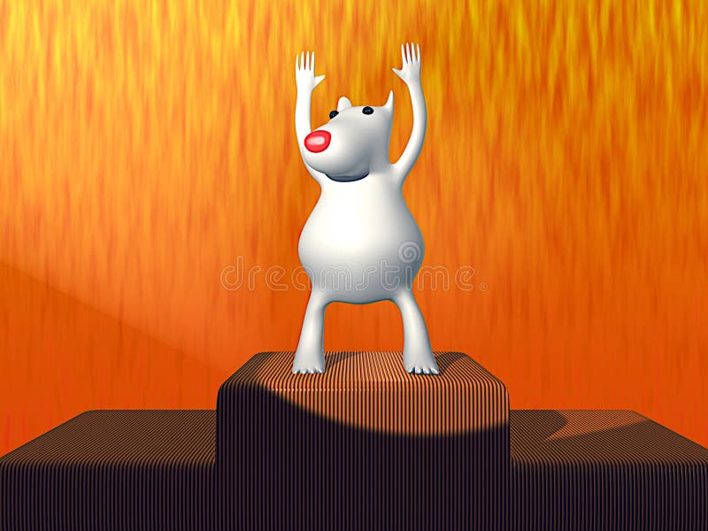 Cartoon of a Victory of a Champion Stock Illustration - Illustration of ...