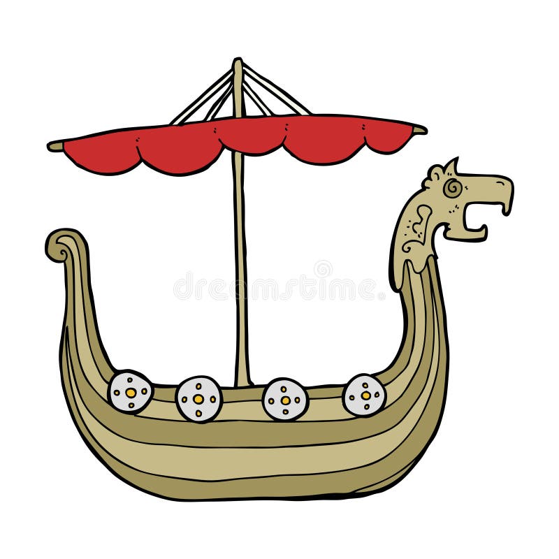 Cartoon viking ship stock vector. Illustration of clip - 37032769