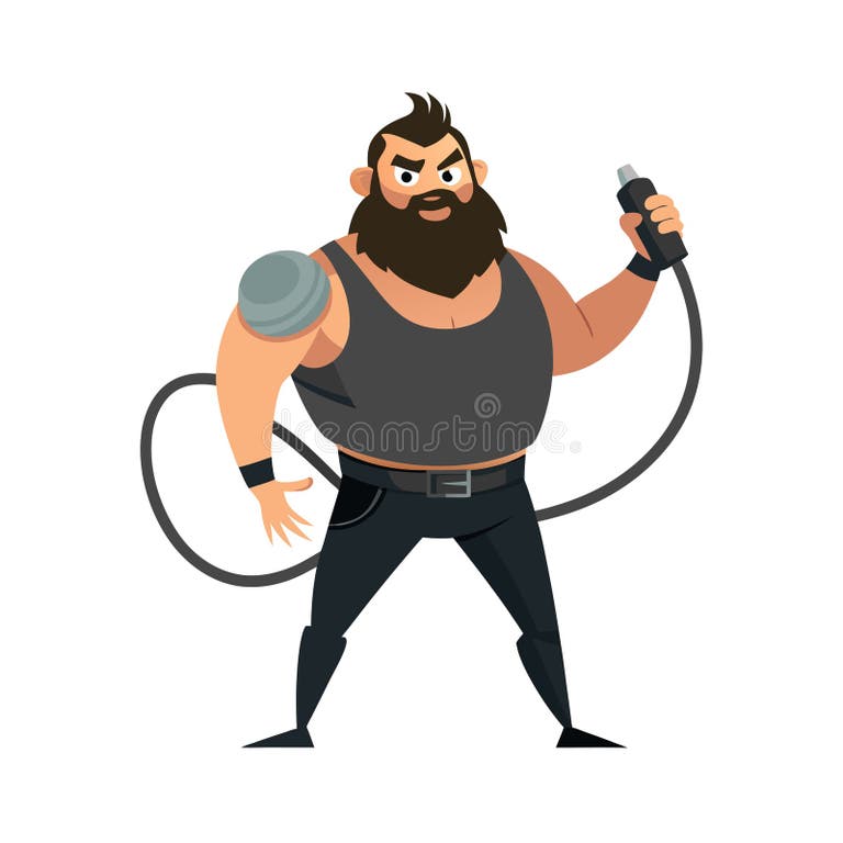 Cartoon Villain with Bionic Arm and Wired Remote Controller ...