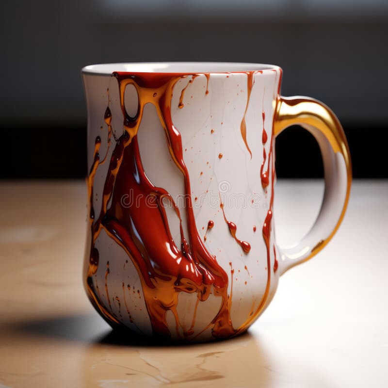 Cartoon Violence: a Dark and Creative Coffee Mug with Poured Paint ...