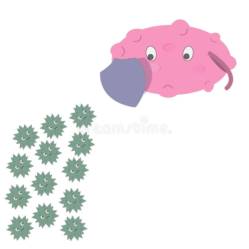 Cartoon Germs in the Imagination Stock Vector - Illustration of flat ...