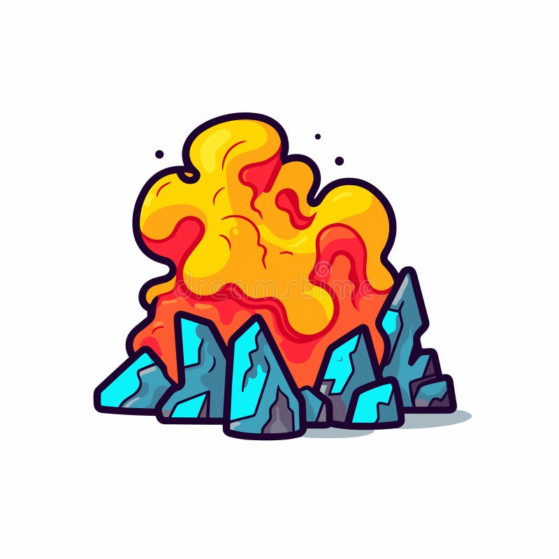 Cartoon Volcanic Eruption Illustration Stock Illustration ...