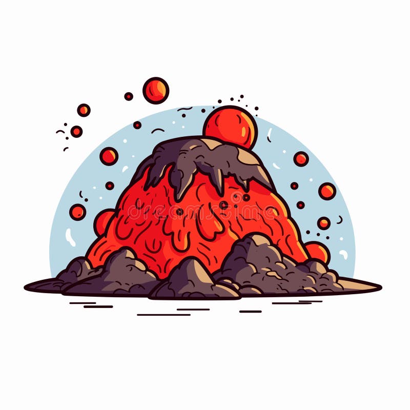 Cartoon Volcanic Eruption Illustration Stock Illustration ...