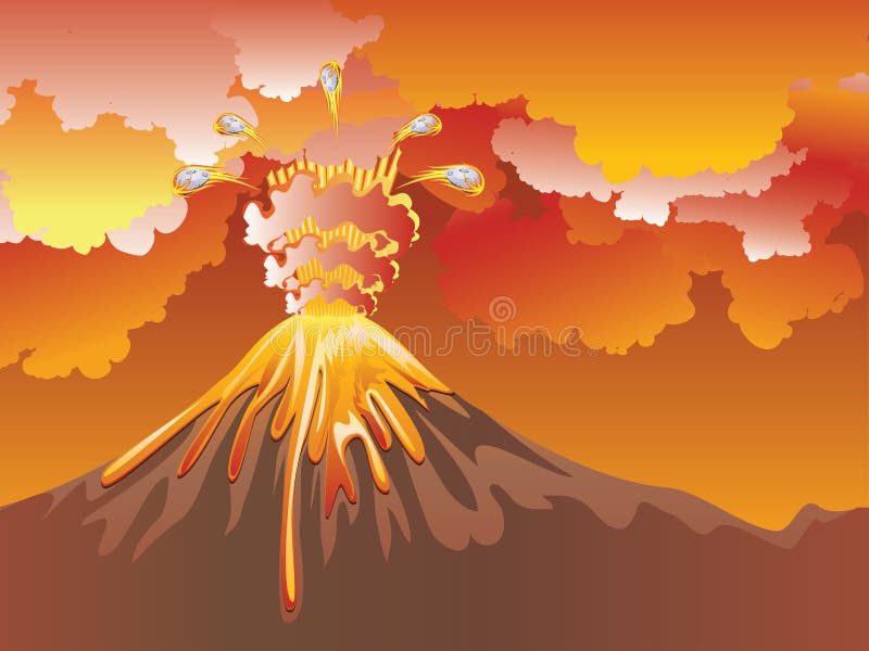 Cartoon Volcano Eruption stock vector. Illustration of explosion - 97210821