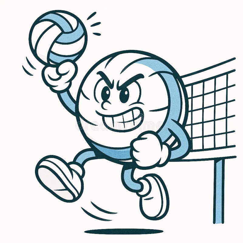 Cartoon Volleyball Smash stock illustration. Illustration of character ...