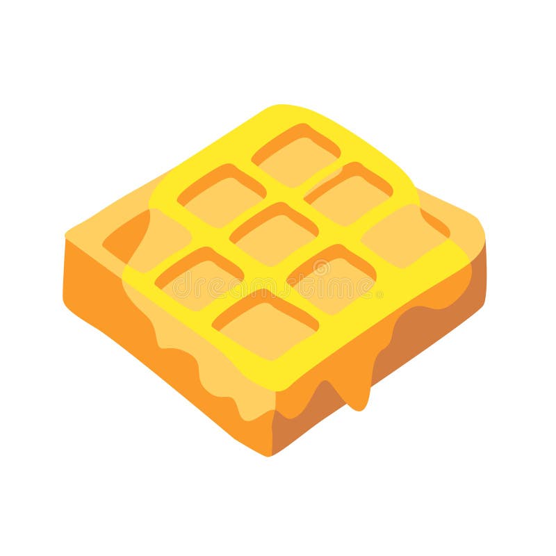 Cartoon Waffles Vector Illustration, Isolated on White Background Stock ...