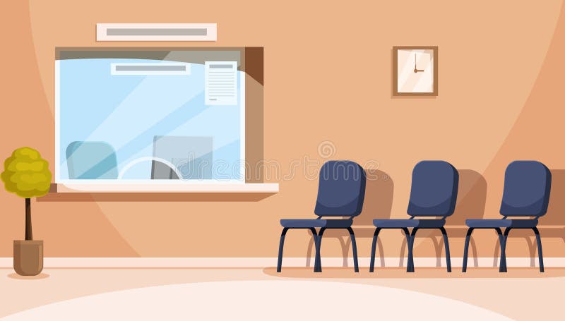 Cartoon Waiting Room To the Window Stock Vector - Illustration of chair ...