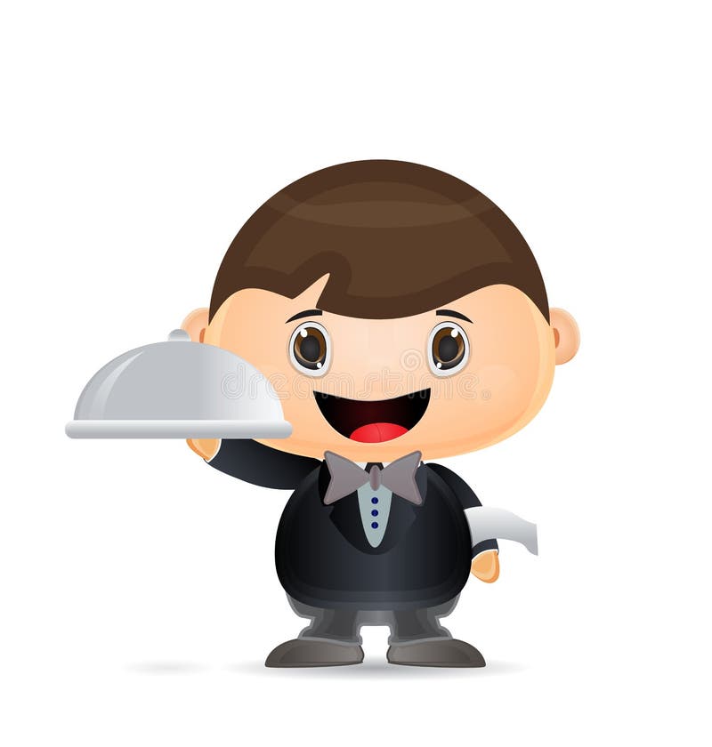 Cartoon waitress stock vector. Illustration of uniform - 56113445