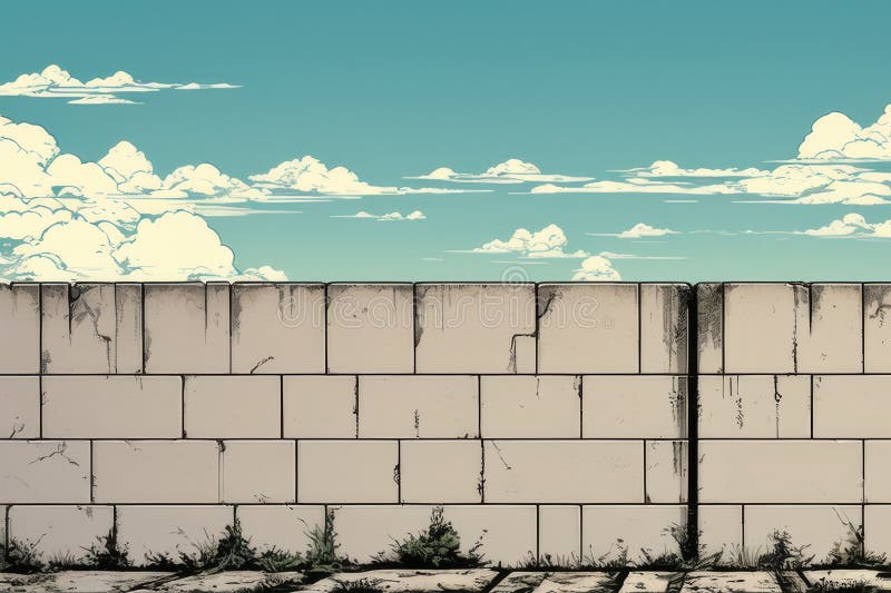 A Cartoon Wall Graphics from Generative Ai Stock Illustration ...