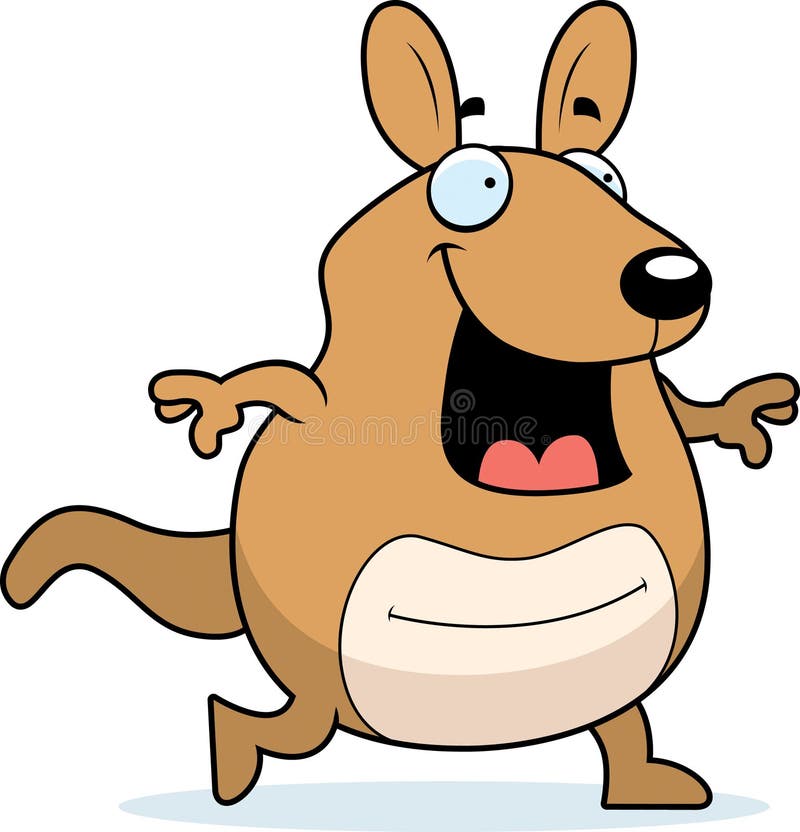 Cartoon Wallaby Walking stock vector. Illustration of cartoon - 41818255