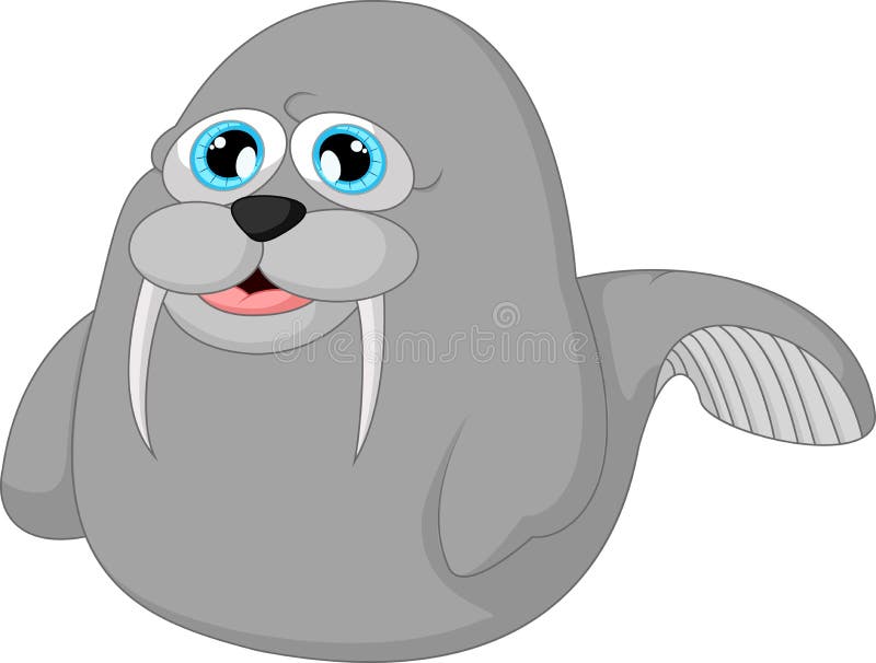 Cartoon Walrus Illustration Stock Vector - Illustration of walrus ...