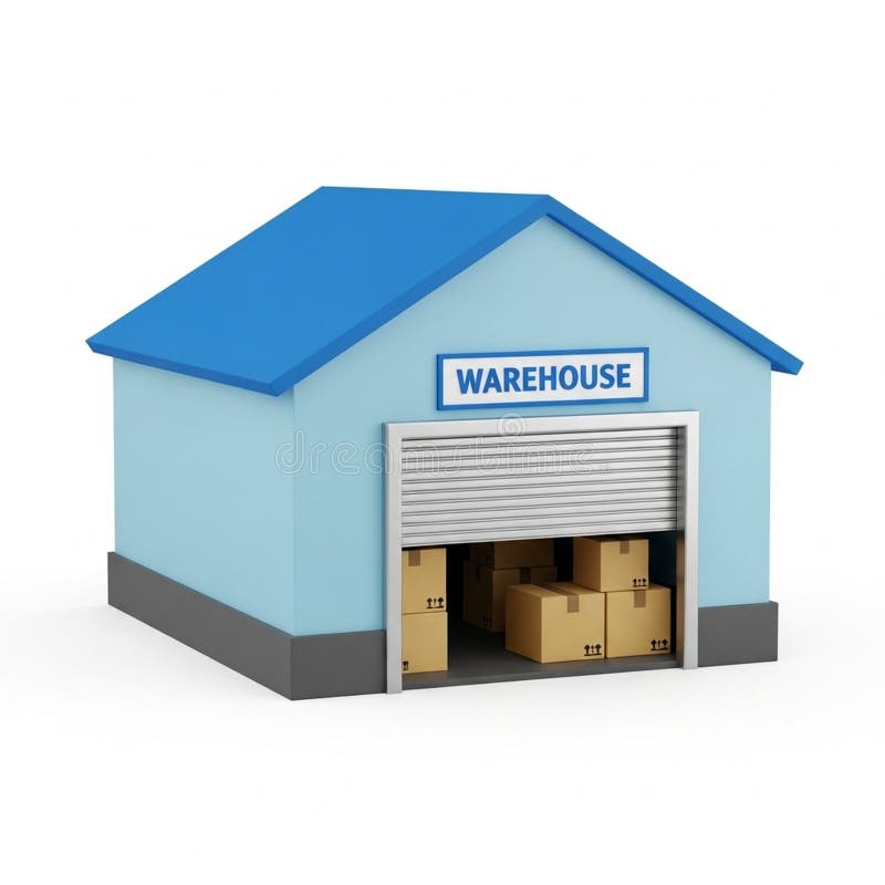 Stylized Cartoon Warehouse Storage Building Stock Illustrations – 55 ...