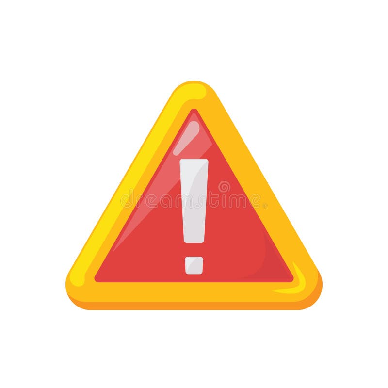 Cartoon Warning Exclamation Mark Symbol Vector Element Stock ...
