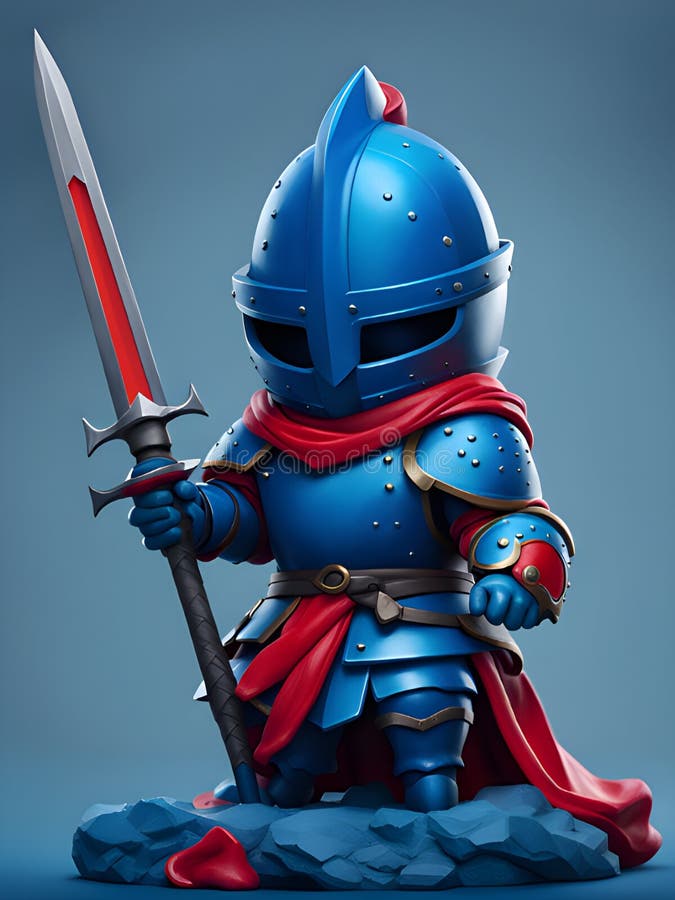 Cartoon Warrior with Wings in the Armor and Helmet Stock Illustration ...