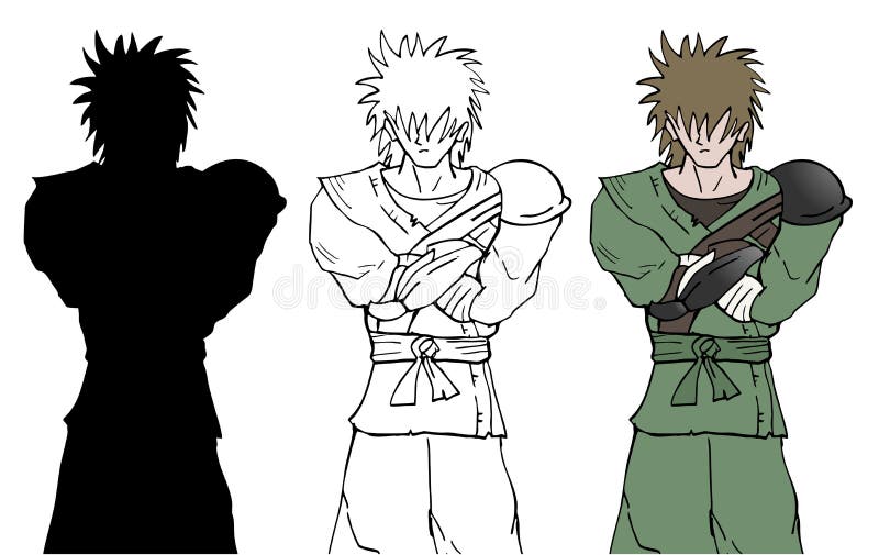 Cartoon Warrior Hand Drawing Stock Vector - Illustration of style ...