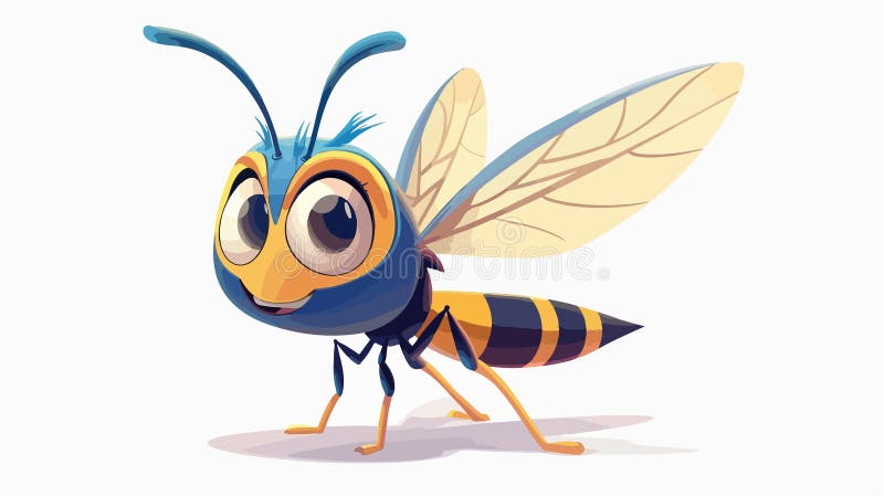 Cartoon Wasp Animation - Fun and Vibrant Insect Vector Illustration ...