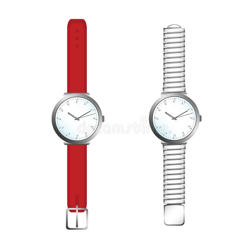 Cartoon watches stock vector. Illustration of metallic - 16854847