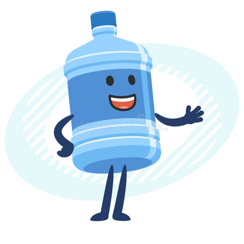 Cartoon Water Bottle Character Explaining and Pointing Somewhere with ...