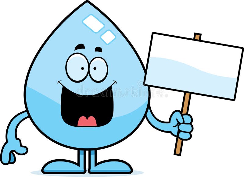Cartoon Water Drop Sign stock vector. Illustration of cartoon - 47753486