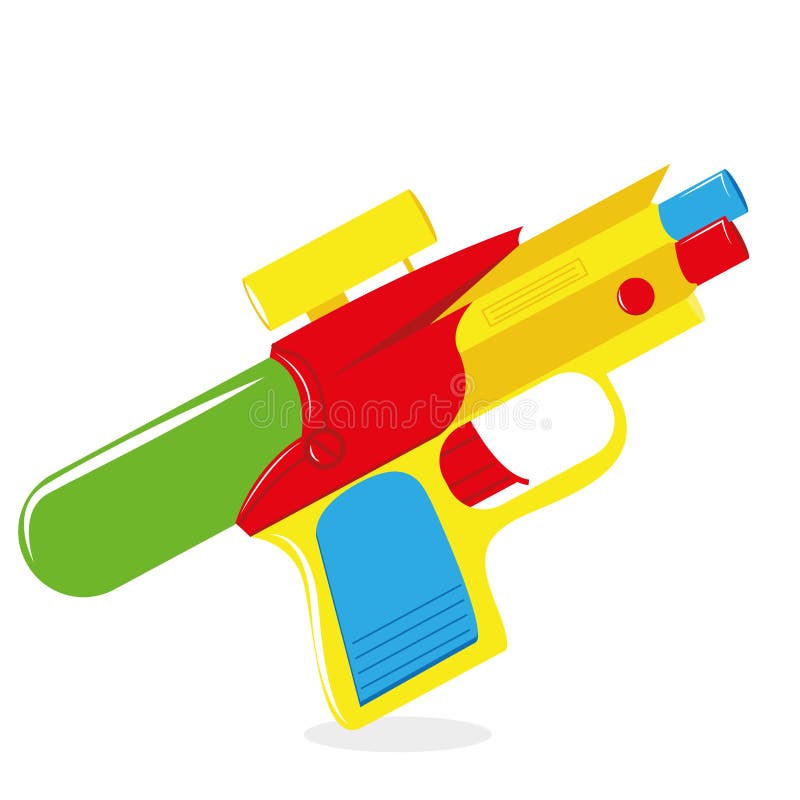 Cartoon Water Gun Isolated on White Background Stock Vector ...