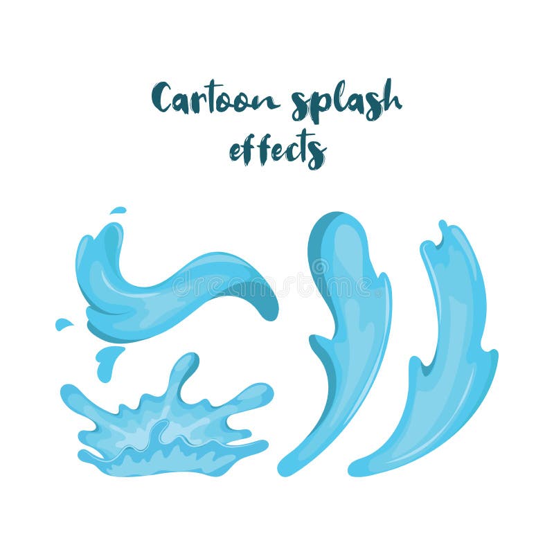 Cartoon Water Splash Effects Stock Vector - Illustration of shape, drop ...
