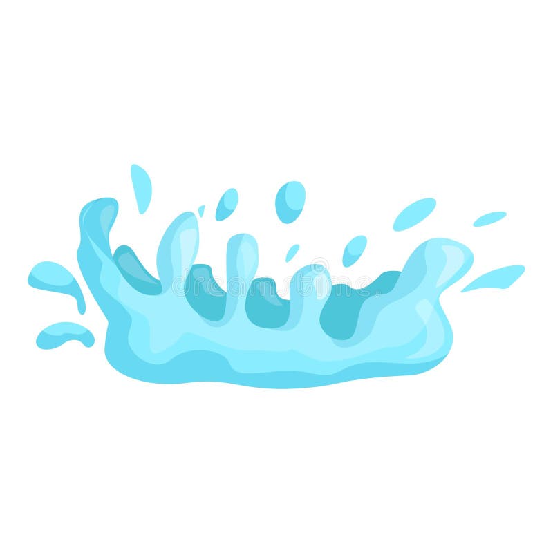 Cartoon Water Splashing Making Aqua Crown Shape Stock Vector ...