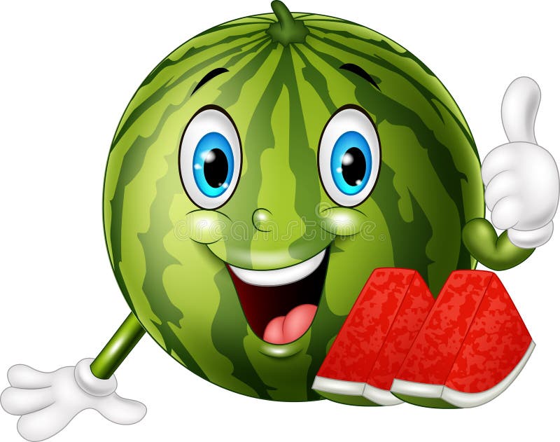 Cartoon Watermelon Giving Thumbs Up Stock Vector - Illustration of ...