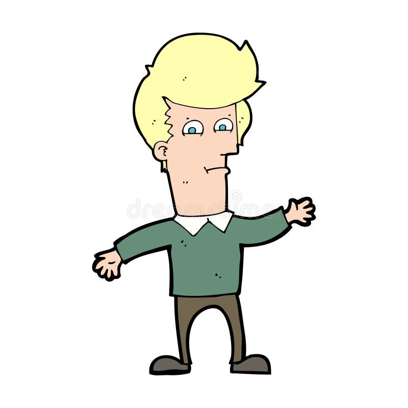 Cartoon waving man stock vector. Illustration of cheerful - 37033222